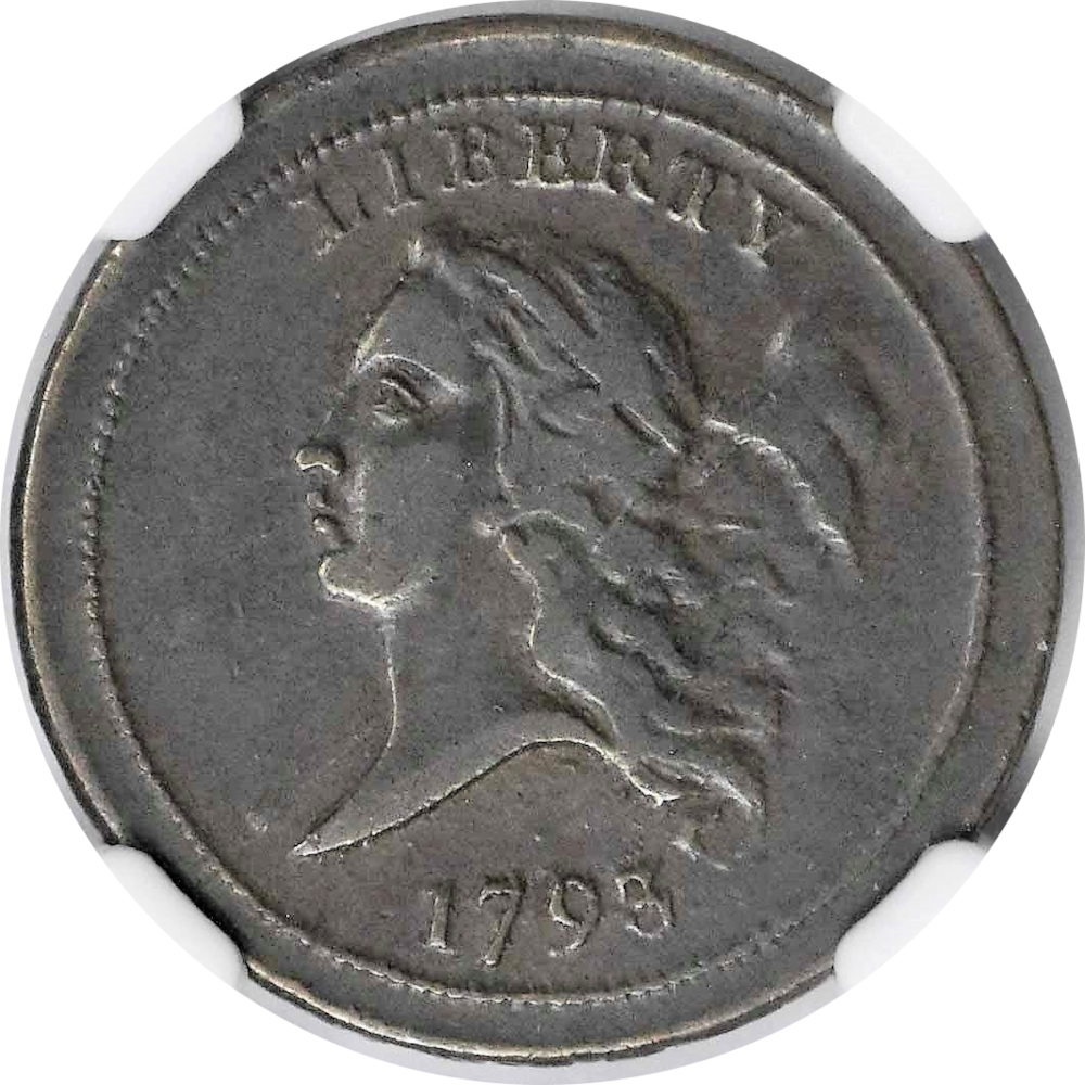 1793 1/2C Flowing Hair Copper Half Cent NGC VF30 - Nummum Coins