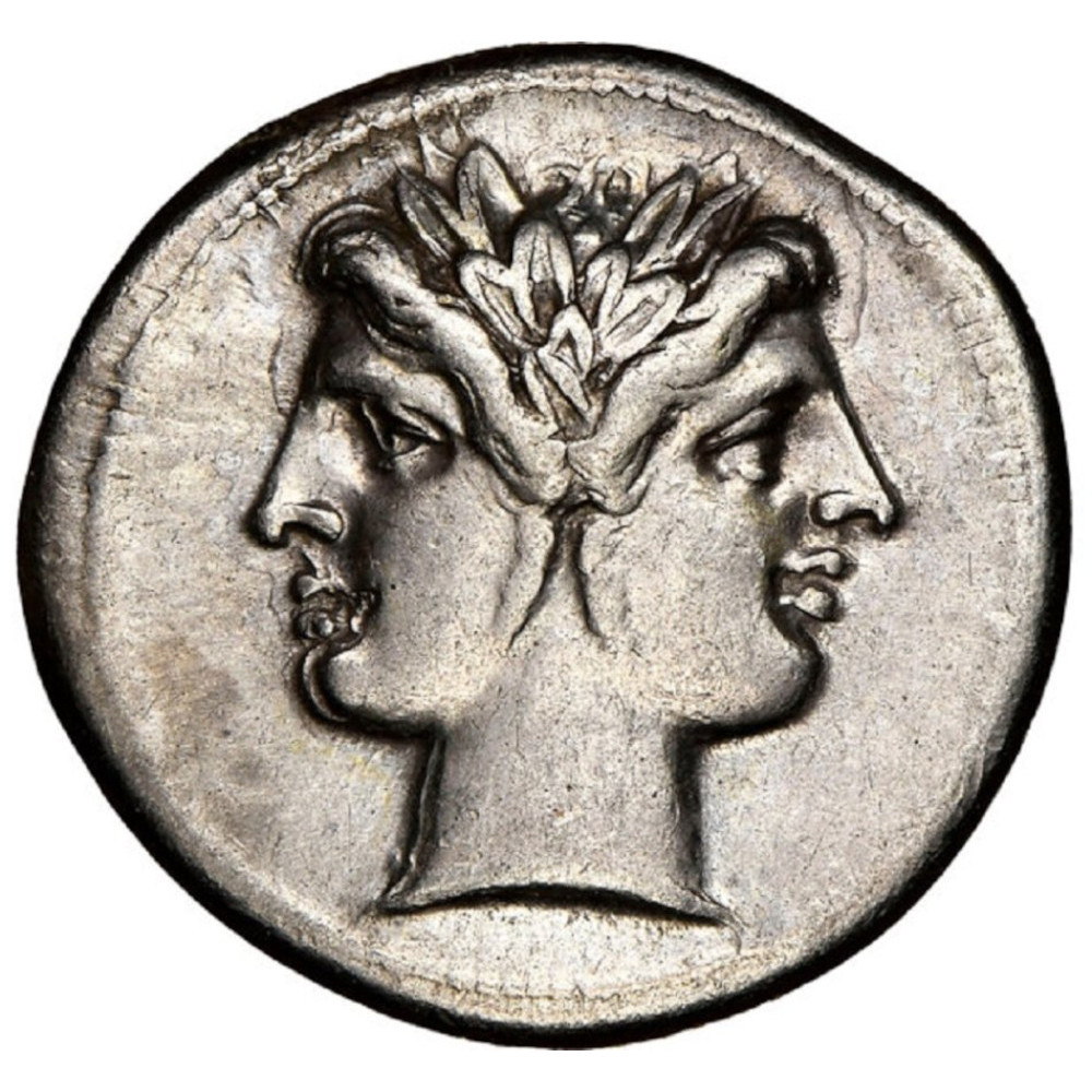 225-214/2 BC Janus Jupiter Thunderbolt In Quadriga Didrachm - Nummum Coins