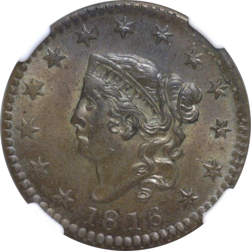 1816 1c Coronet Large Cent – NGC MS63, Newcomb-2, Randall Hoard ...