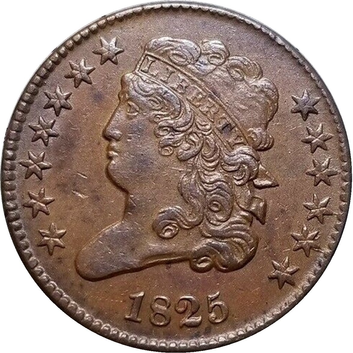 1825 1/2c Classic Head Half Cent