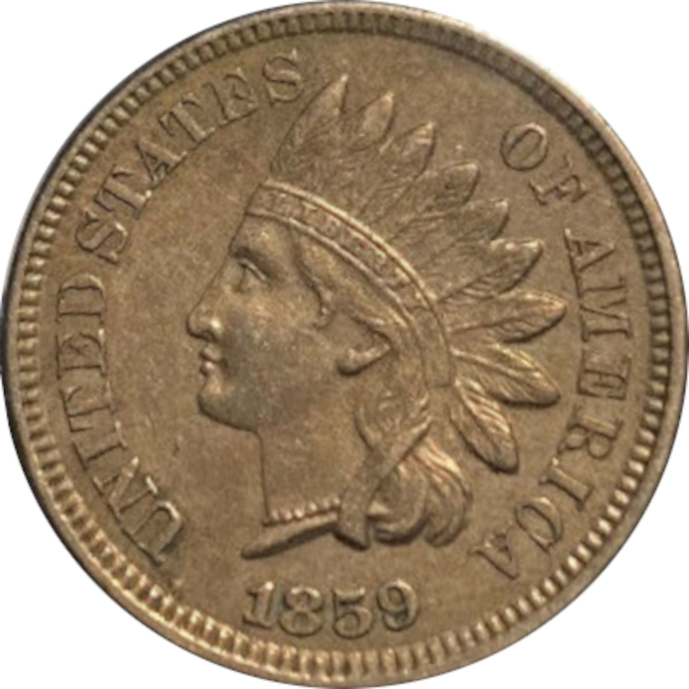 1859 1c Indian Head Cent – 1st Year, Single Year Type