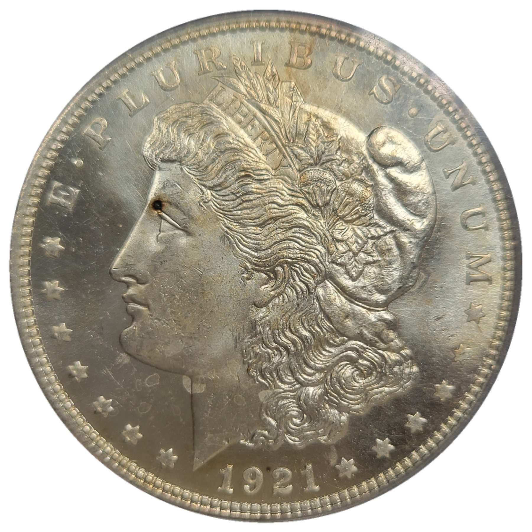 1921 $1 Morgan Silver Dollar, Zerbe Dies, VAM-1, SEGS MS64